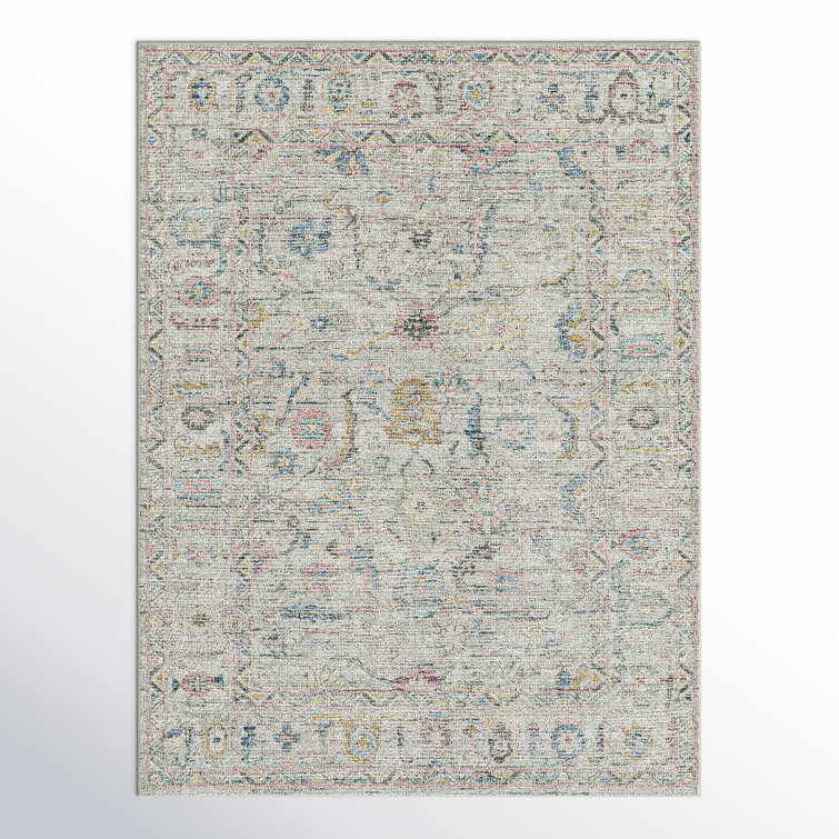 Birch Lane™ Haiya Pale Slate Machine Washable Area Rug & Reviews | Wayfair