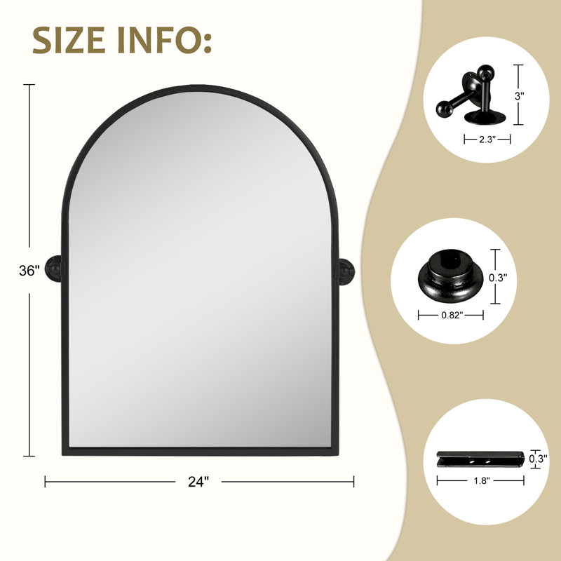 Kelly Clarkson Home Breve Arch Metal Wall Mirror with Tilted Frame ...