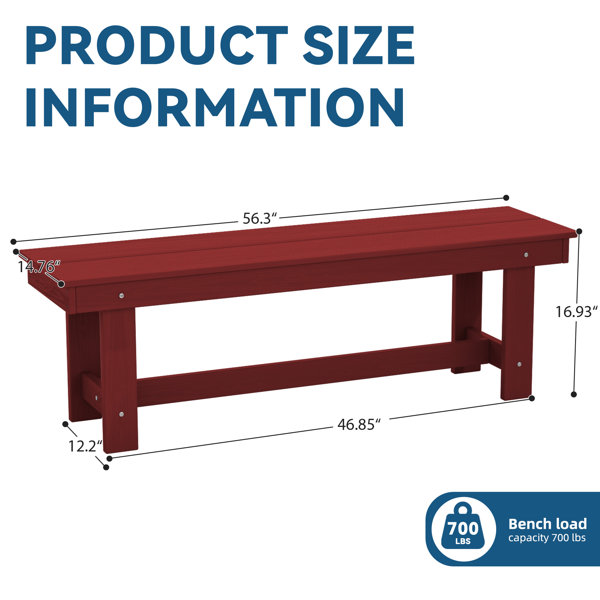 Lark Manor High Density Polyethylene Outdoor Picnic Bench & Reviews ...