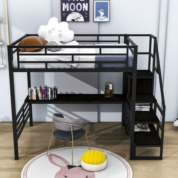 Mason & Marbles Vanduser Full Loft Bed with Shelves by Mason & Marbles ...