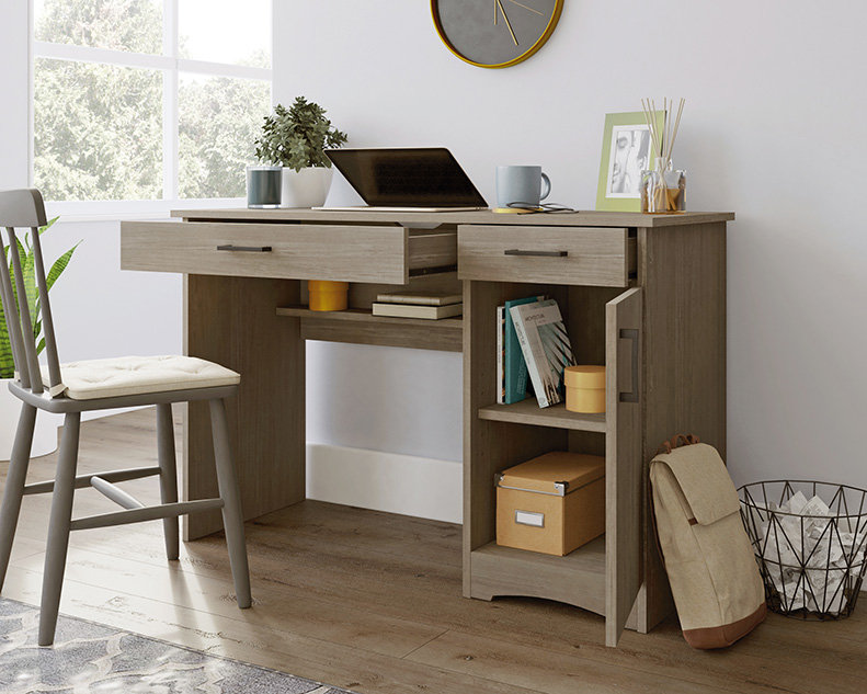 Inbox Zero Home Office Desk with Drawers | Wayfair