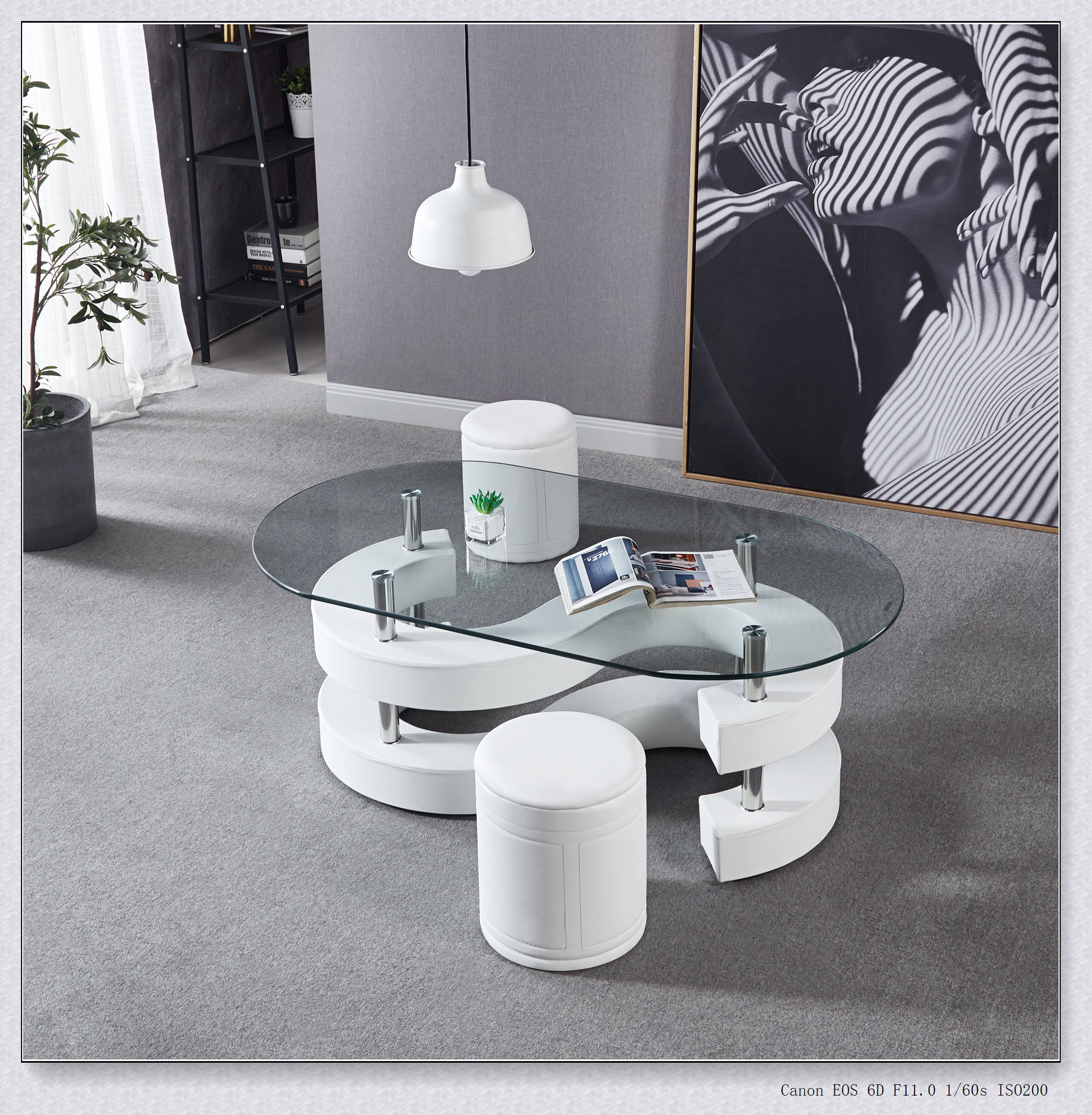 Ivy Bronx 3 Pieces Coffee Table Set, Oval 10mm/0.39" Thick Tempered ...