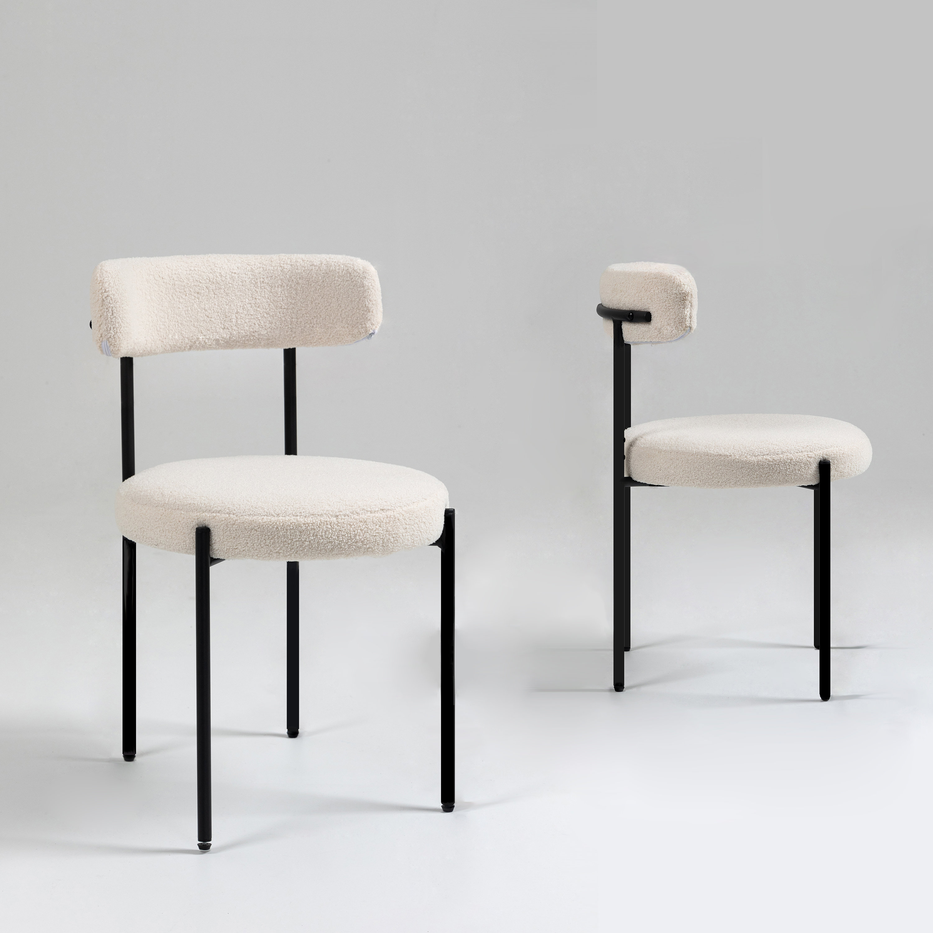 Corrigan Studio® Villeda Solid Back Boucle Side Chairs(set of 2 and set ...