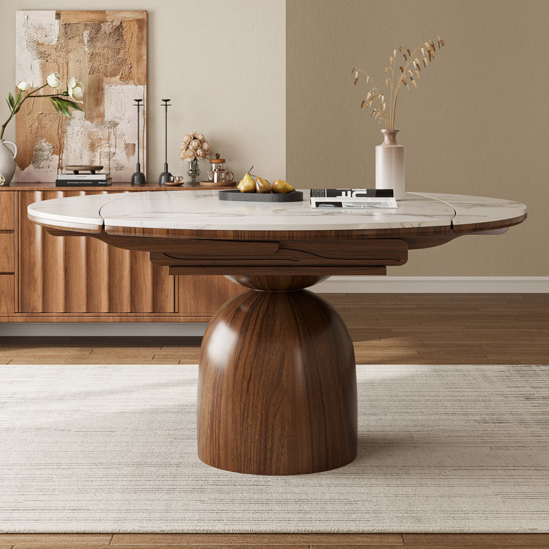 round pedestal dining table extendable