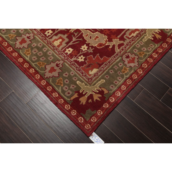 Oriental Rug of Houston Handmade Tufted Wool Red/Green Area Rug ...