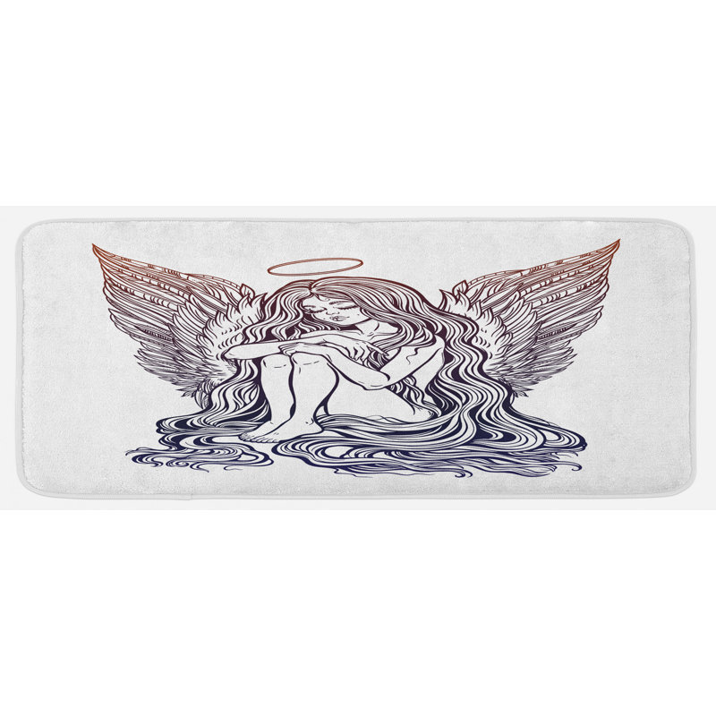 East Urban Home Angel Wings Kitchen Mat | Wayfair