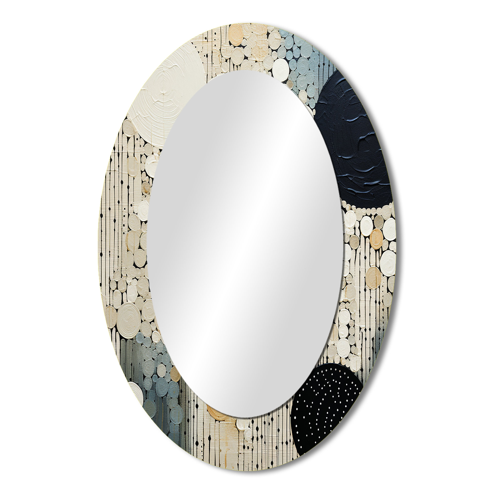 Dakota Fields Monochrome Medley III - Modern Oval Wall Mirror | Wayfair