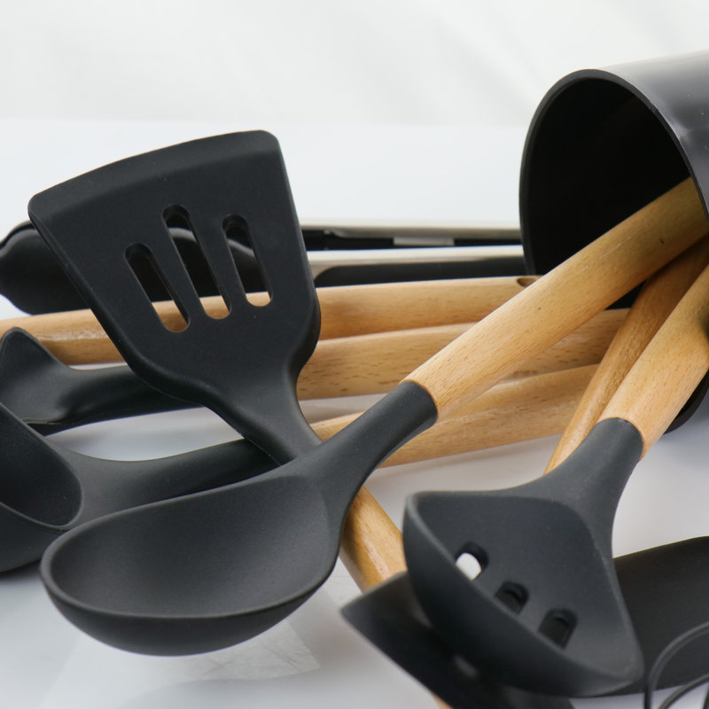 Mega Chef 12-Piece Silicone and Wood Assorted Kitchen Utensil Set ...