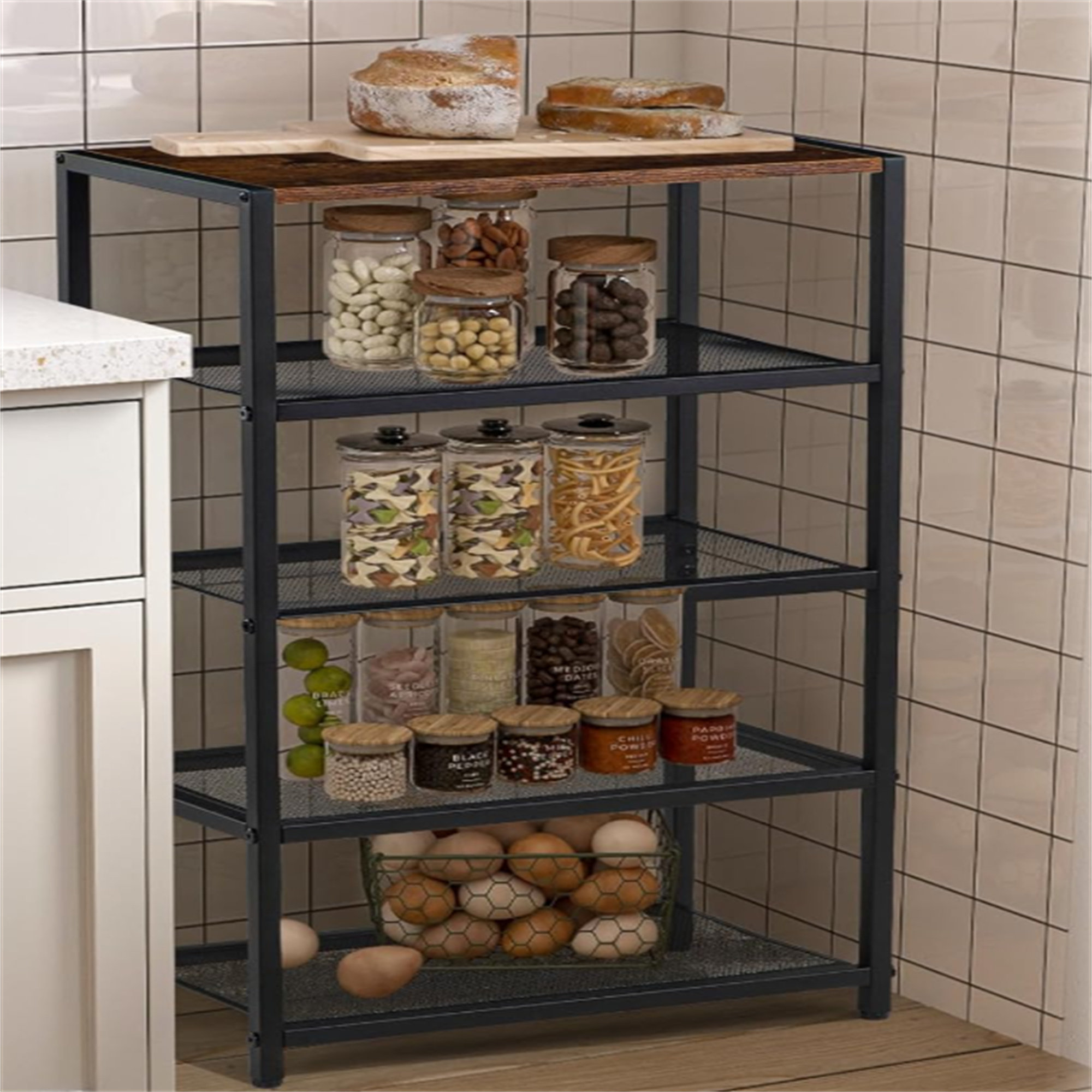 Rebrilliant Shoe Rack, 5-Tier Narrow Shoe Shelf with Dense Metal Mesh ...