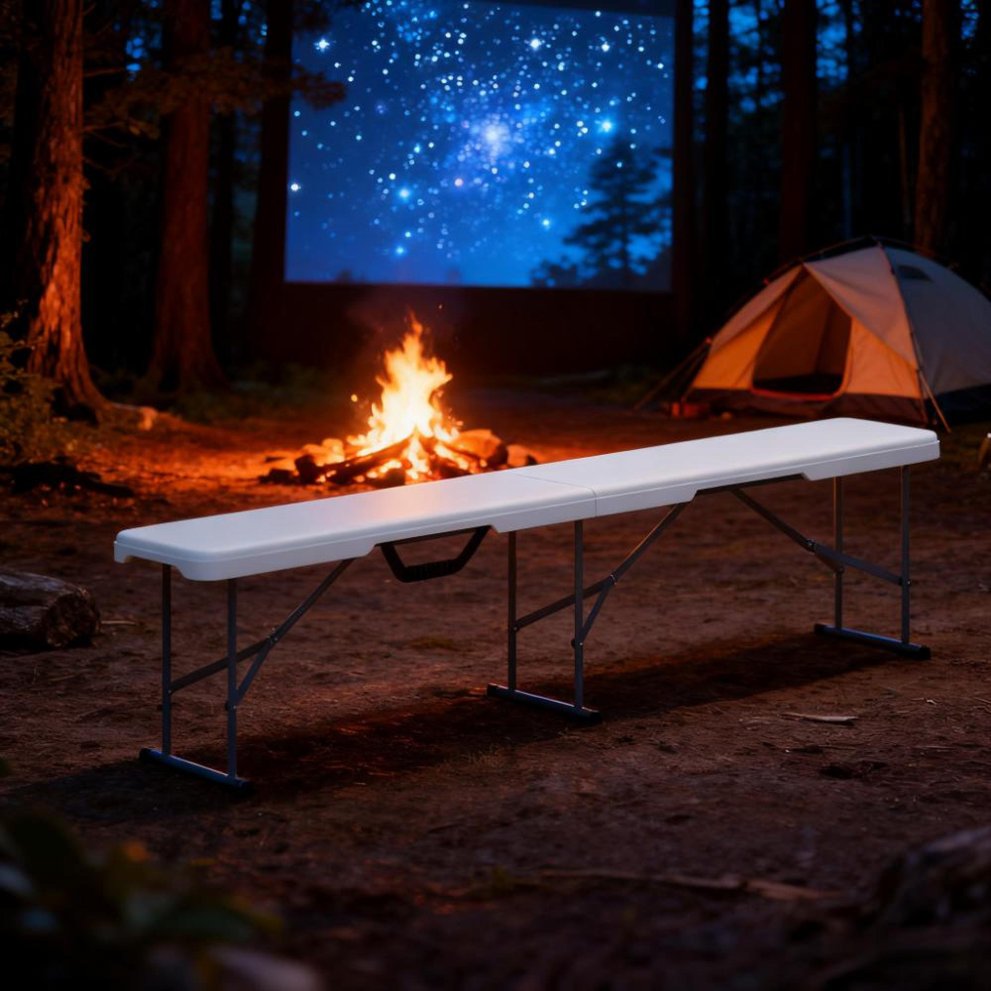 Latitude Run® Portable Folding Benches, Hdpe And Metal, Modern Design ...