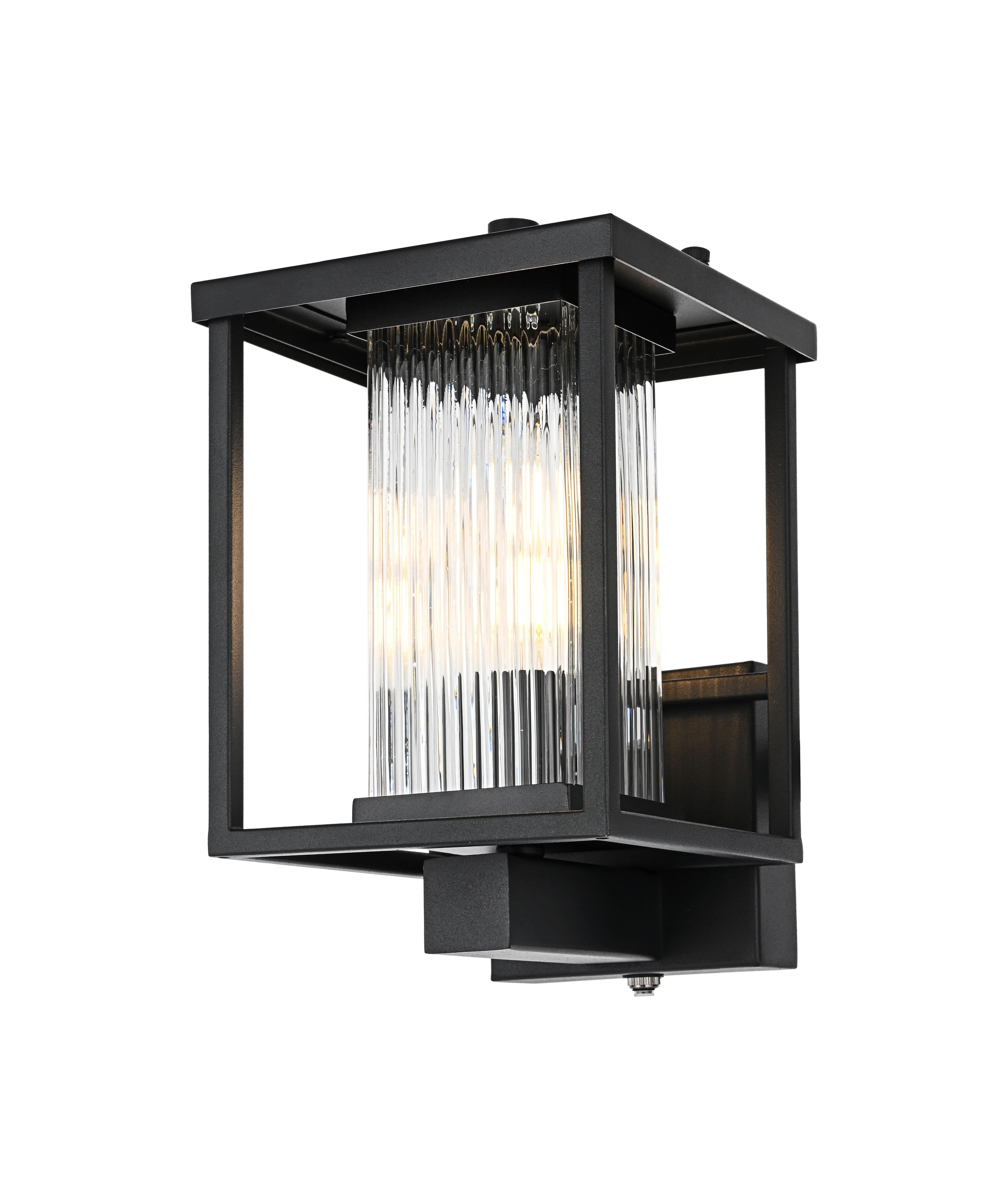 17 Stories Ohler 7 Inch Outdoor Wall Sconce in Black | Wayfair
