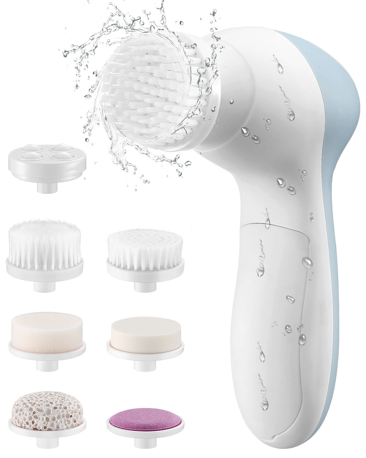 Symple Stuff Portable Waterproof 7-In-1 Beauty Care Massager Facial ...