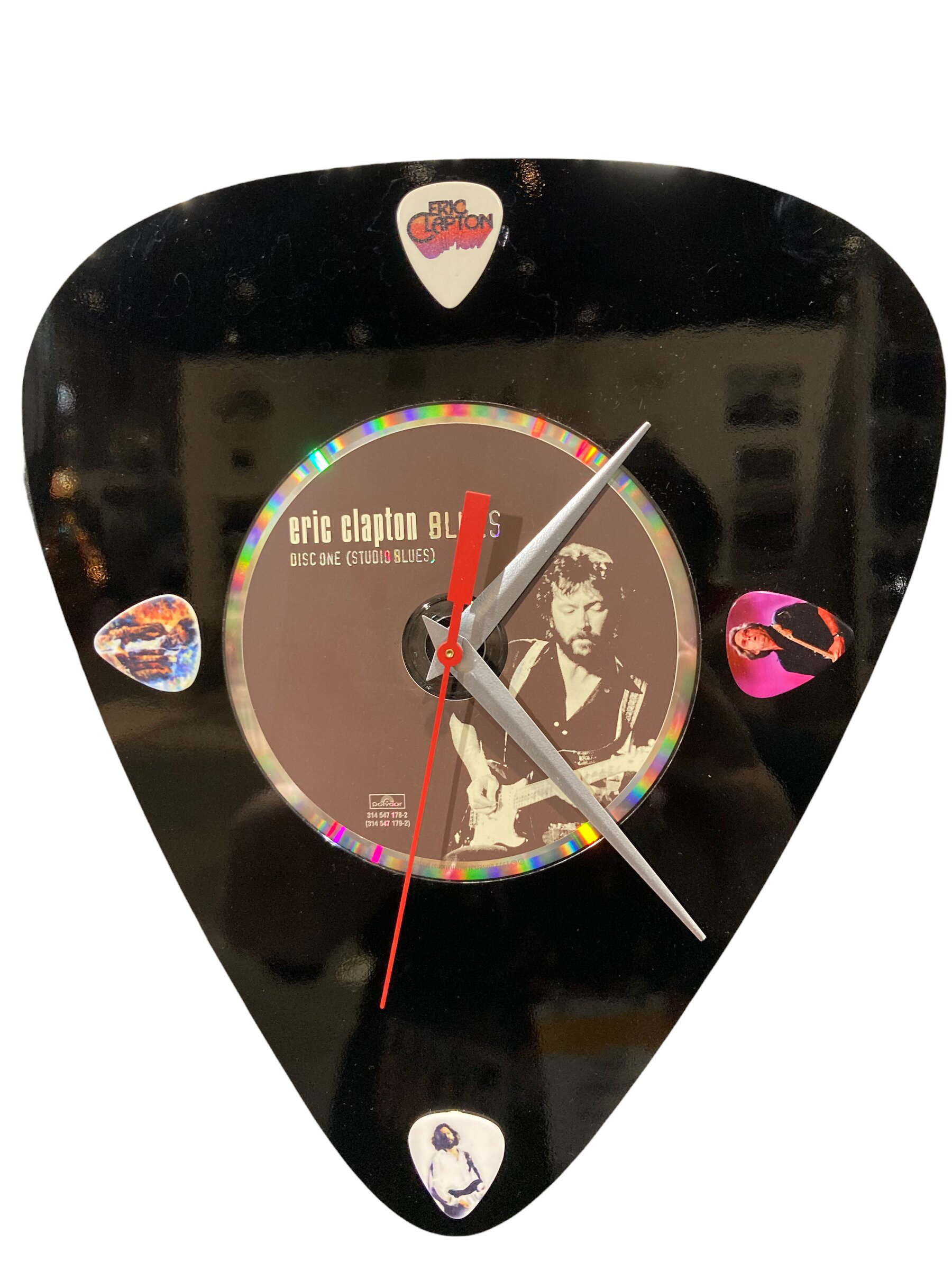 Rocking The Clock Eric Clapton Art Glass Guitar Pick wall Clock ...