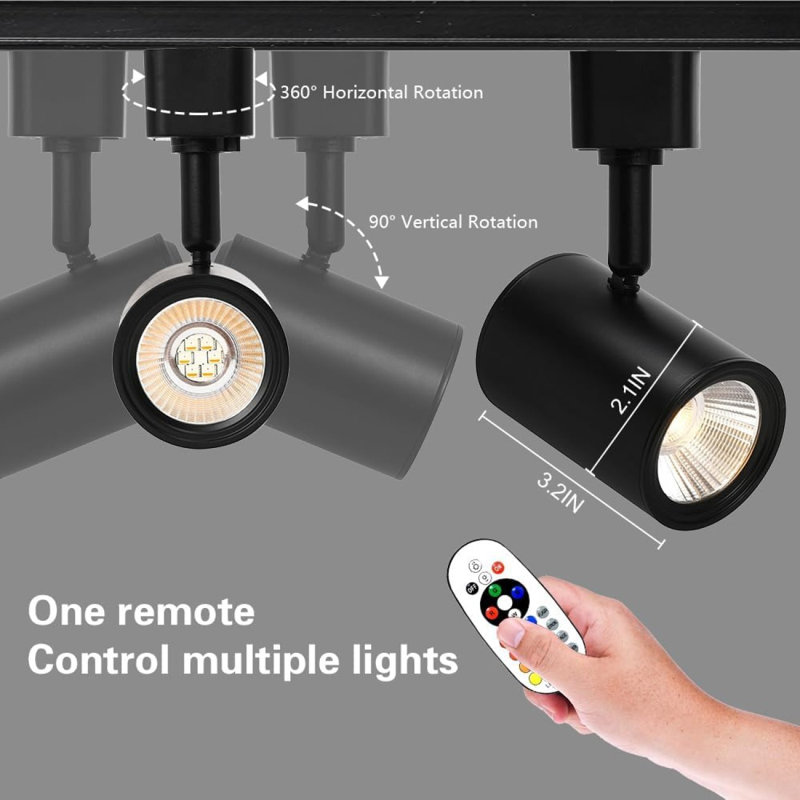 BONLOD RGB Track Lights With Halo Effect Remote Control Multicolor ...