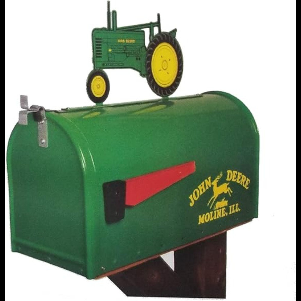 Invenitiah John Deere Model B - Rural Style Mailbox With Tractor Topper ...