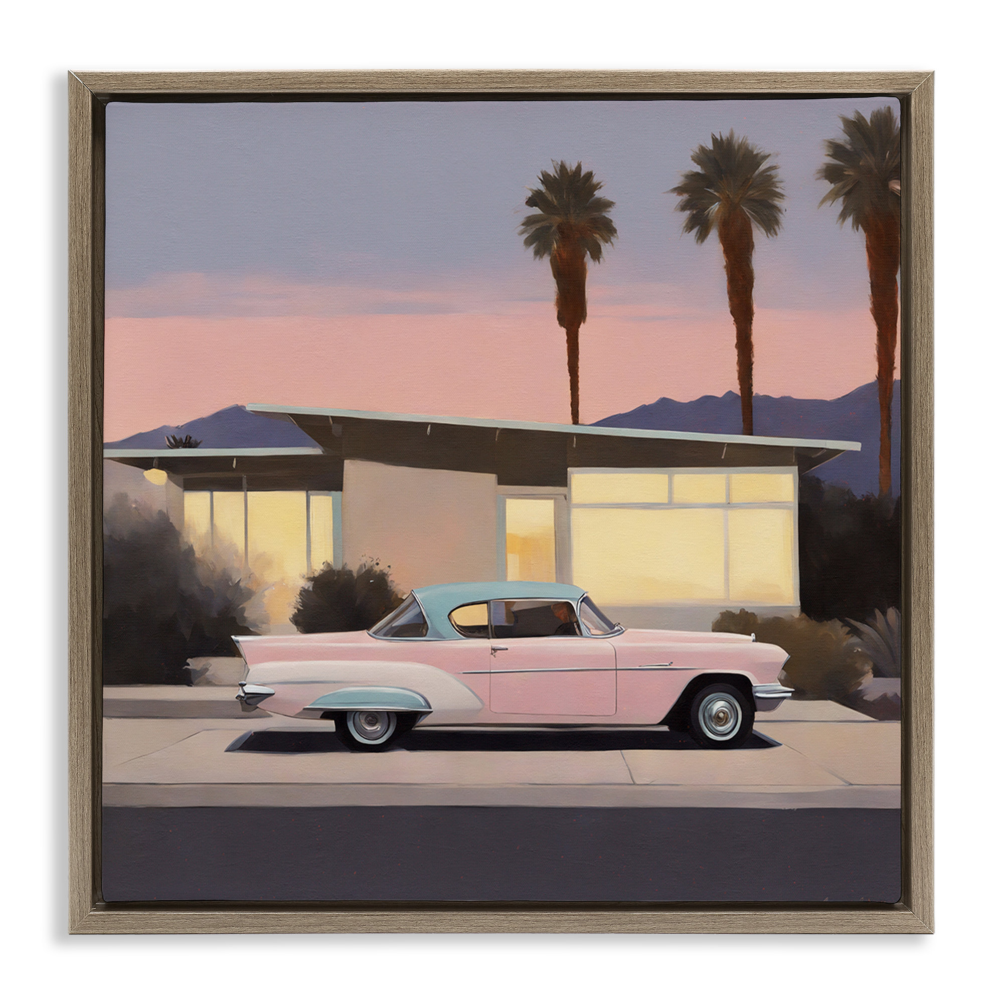 Bay Isle Home™ California Classic Car Gold Framed Floater Canvas Wall ...