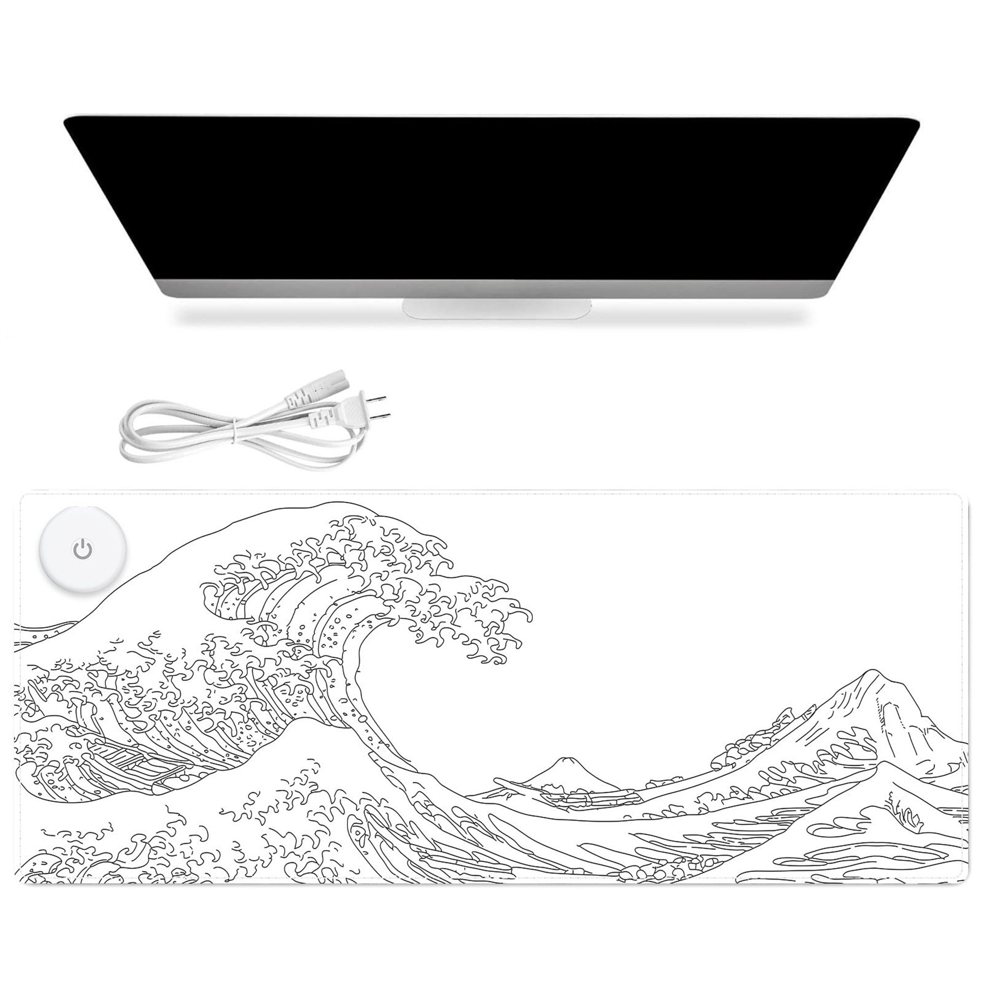 East Urban Home Heated Mouse Pad, White Mouse Pad, XL Heated Desk Pad ...