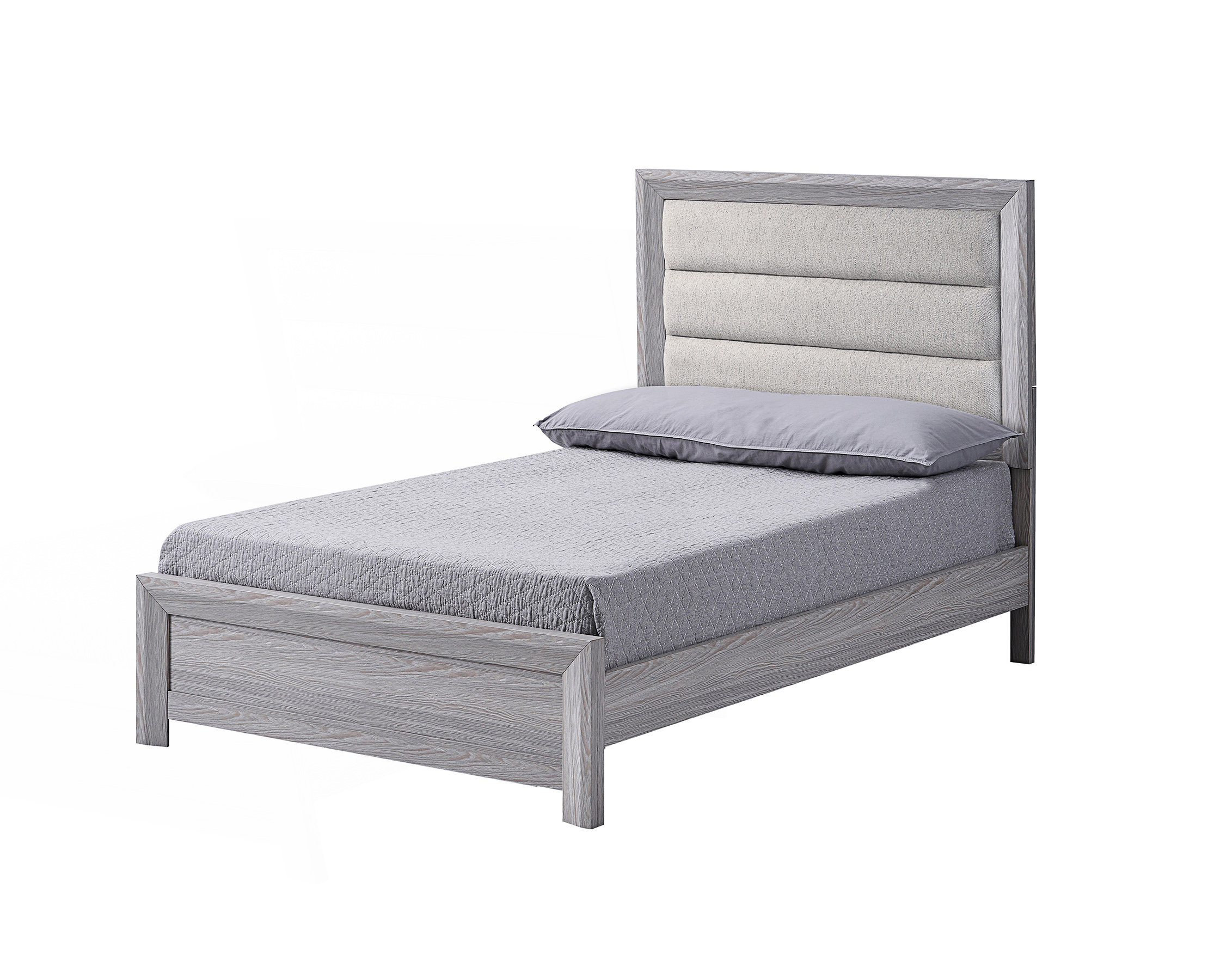 Latitude Run® Twin Panel Bed With Plush Channel Tufted Headboard | Wayfair