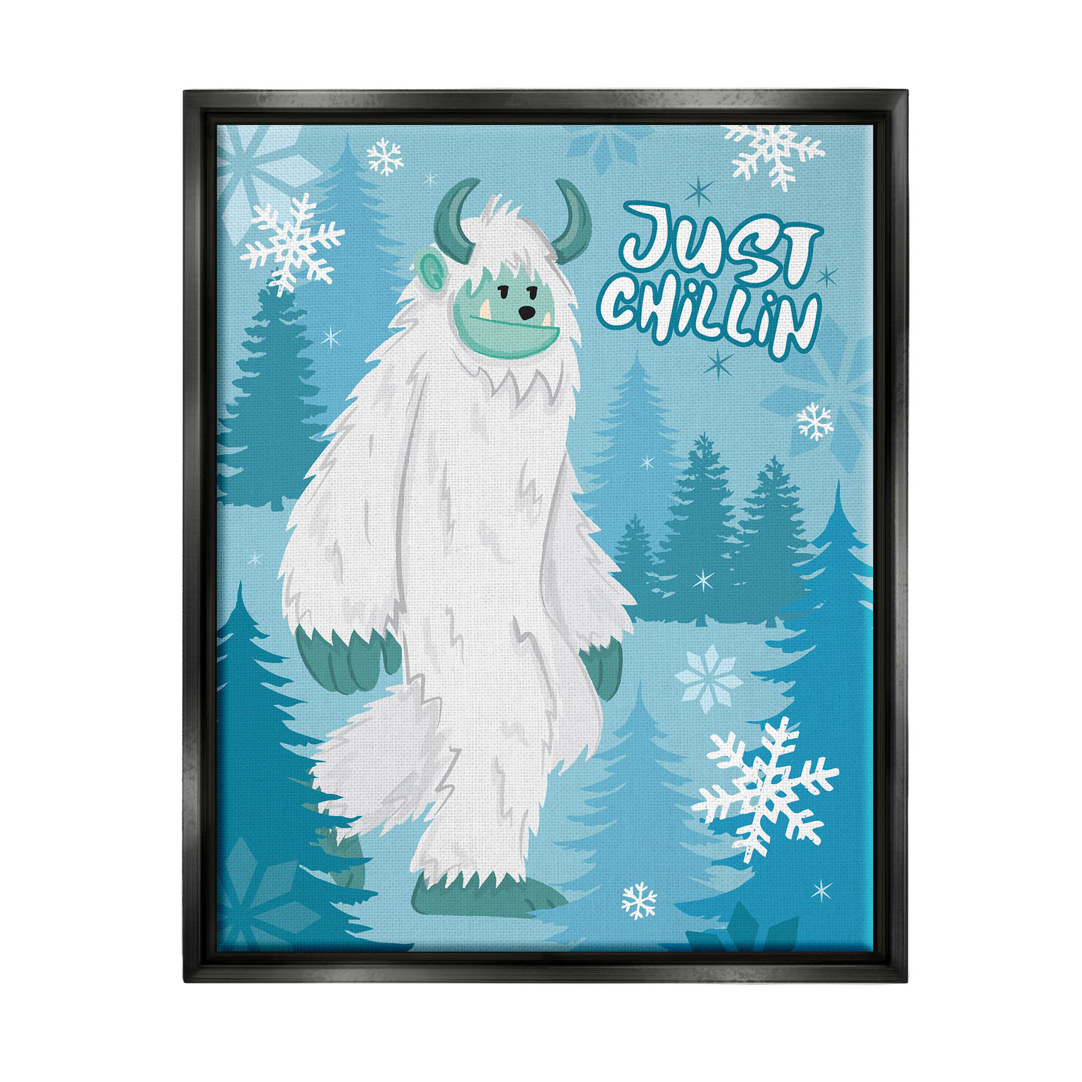 Trinx Just Chillin Funny Winter Yeti - Floater Frame Graphic Art on ...