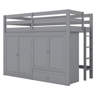 Harriet Bee Jaxom Twin size Loft Bed with Drawer, Two Wardrobes and ...