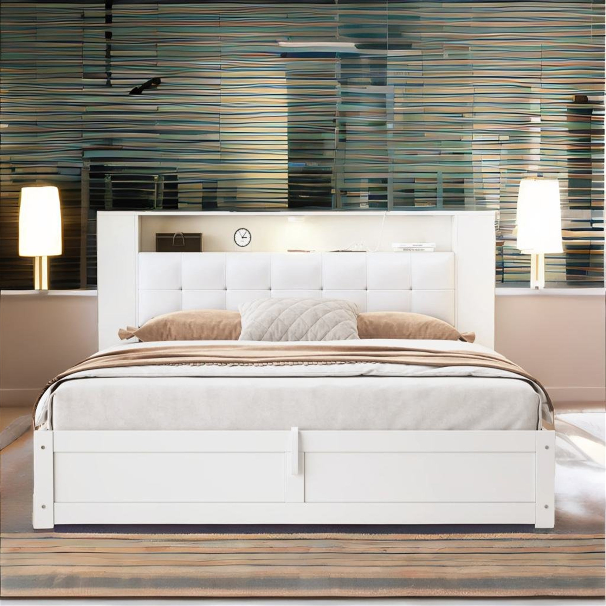 Red Barrel Studio® Azriella Upholstered Bookcase Bed | Wayfair