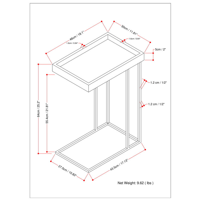 Simpli Home Solid Wood Tray Top C Table End Table Set | Wayfair