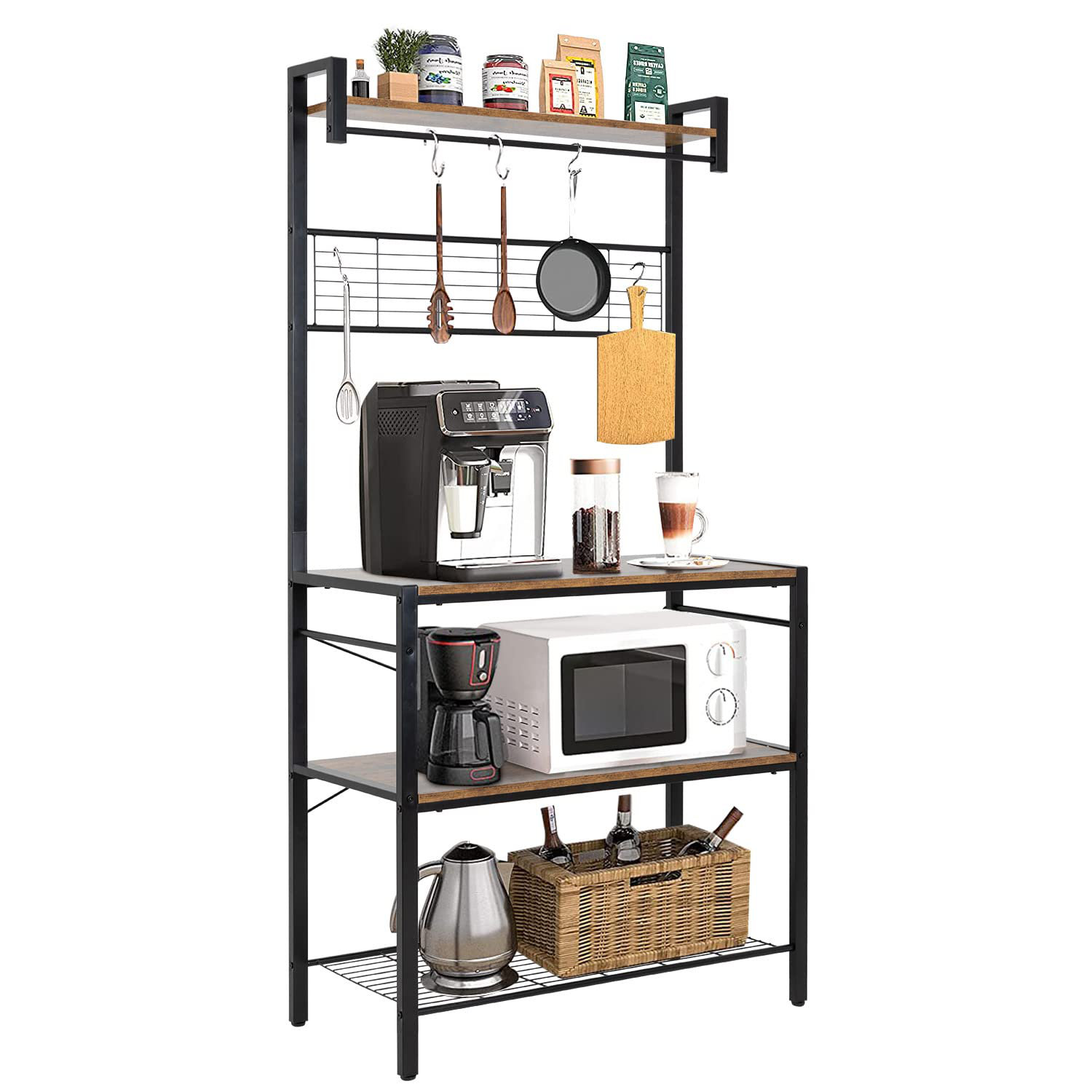 17 Stories 15.76'' Stainless Steel Baker's Rack with Microwave ...