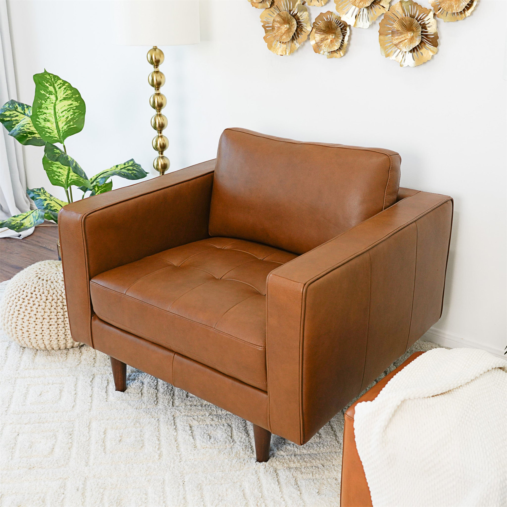ALPHANEO Catherine Leather Lounge Chair - Wayfair Canada