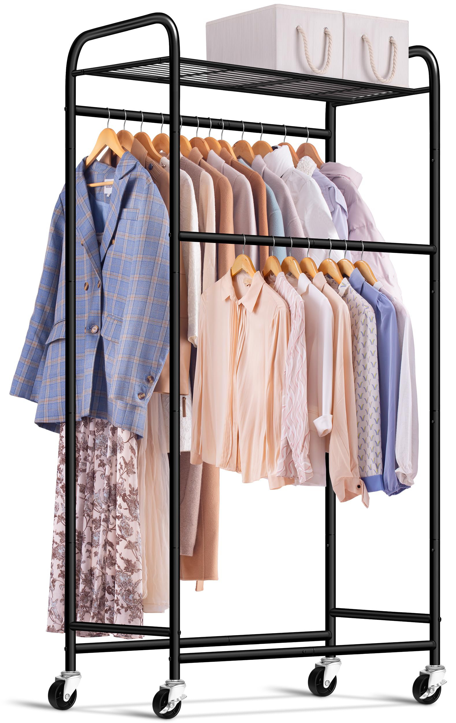 Rebrilliant Morenike 33'' Metal Rolling Clothes Rack | Wayfair