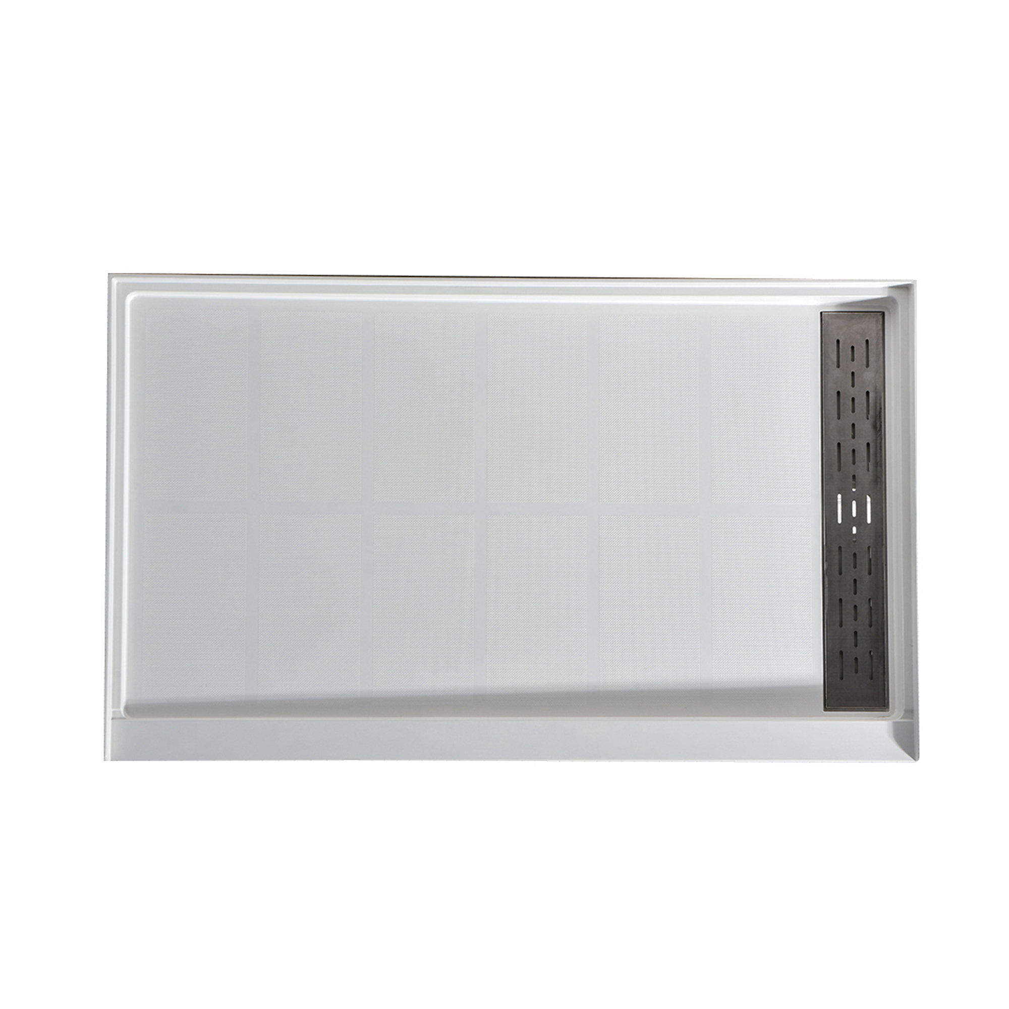 ANZZI Shower Base 60 In. L X 32 In. W Corner Shower Pan Base With Right ...