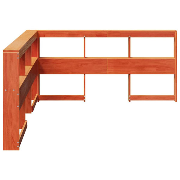 Ebern Designs Bookcase Headboard L-Shaped Solid Wood Pine | Wayfair.co.uk