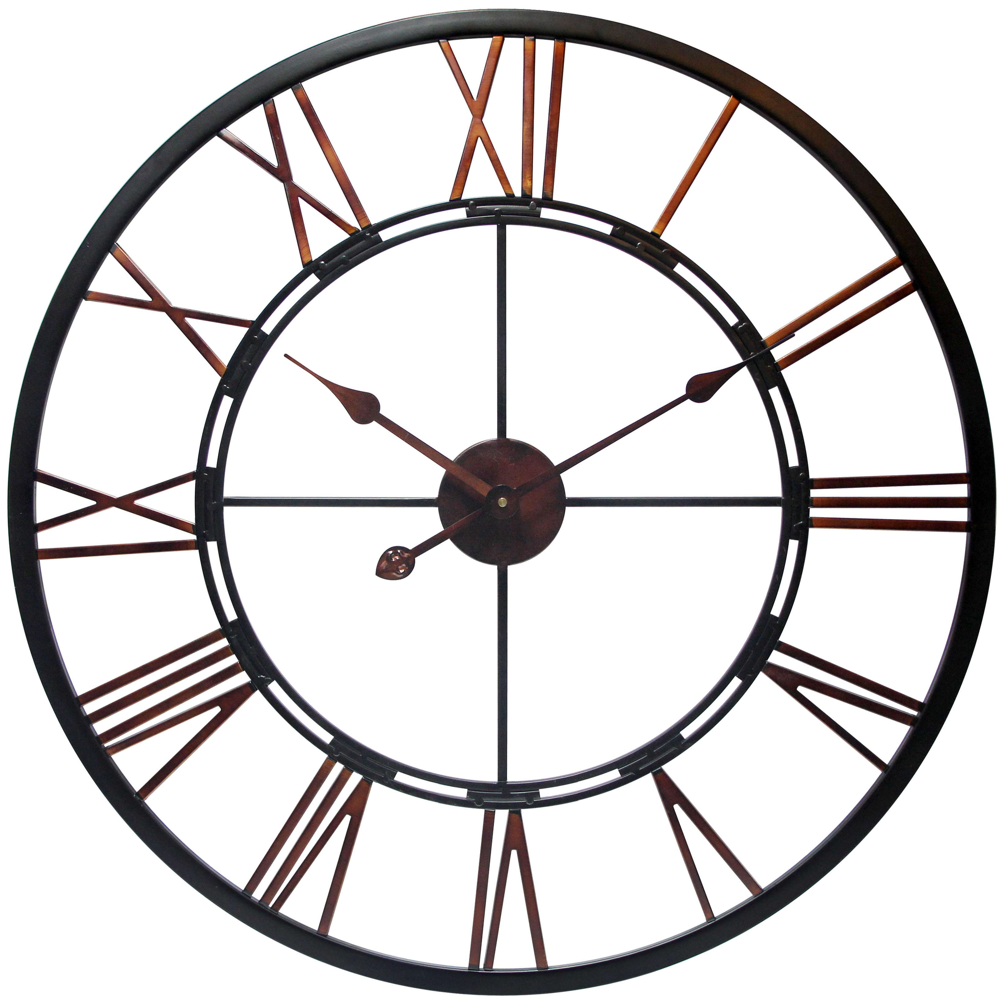 August Grove® Terrones Tower Clock 1 Round Metal Wall Clock 28 Inches ...