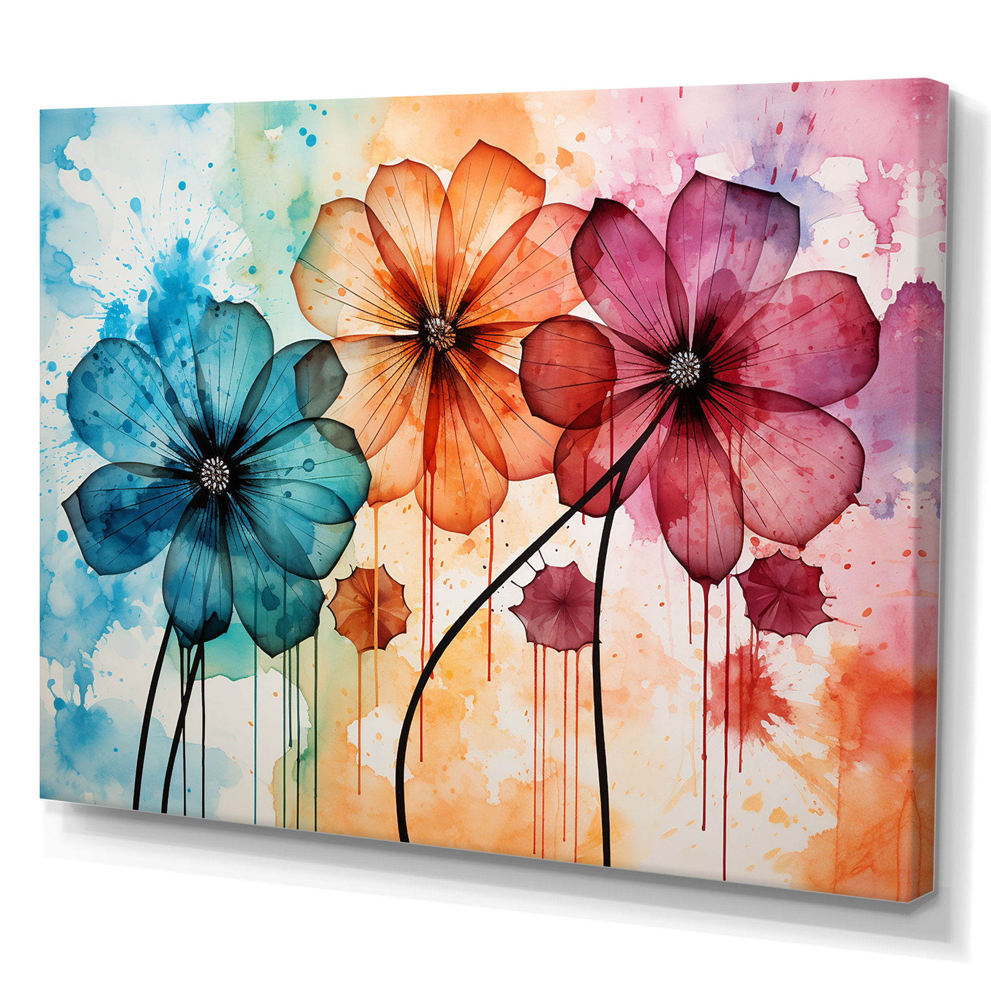 Red Barrel Studio® Watercolor Wildflowers Wander Meadow - Wildflowers ...