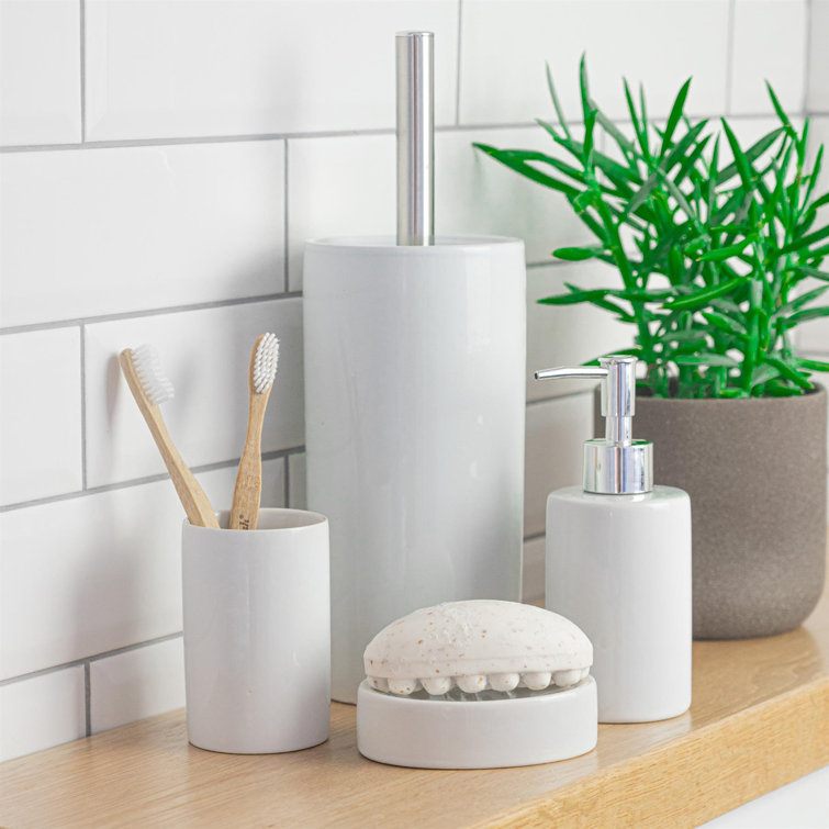 Harbour Housewares - Ceramic Bathroom Accessories Set - 4 Pieces ...
