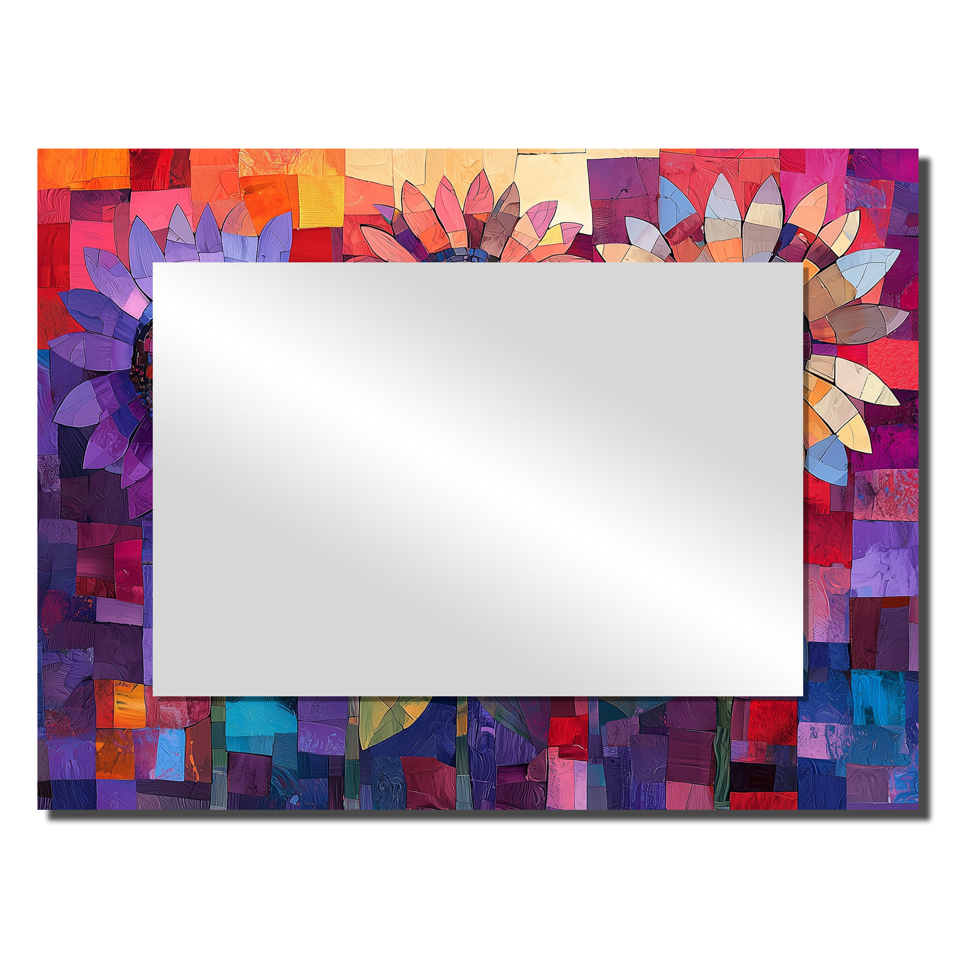 Dakota Fields Geometric Sunflowers Filed In Purple Dusk Hues I - Floral ...
