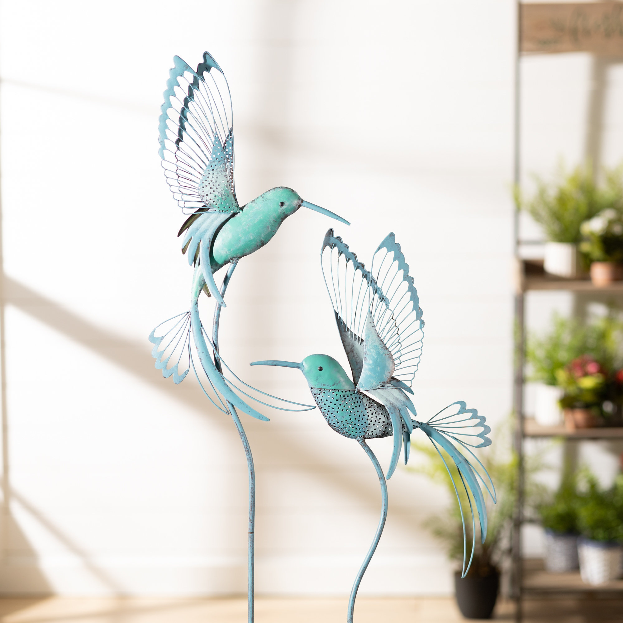 Arlmont & Co. Iron Hummingbird Garden Stake (Set of 2) & Reviews | Wayfair