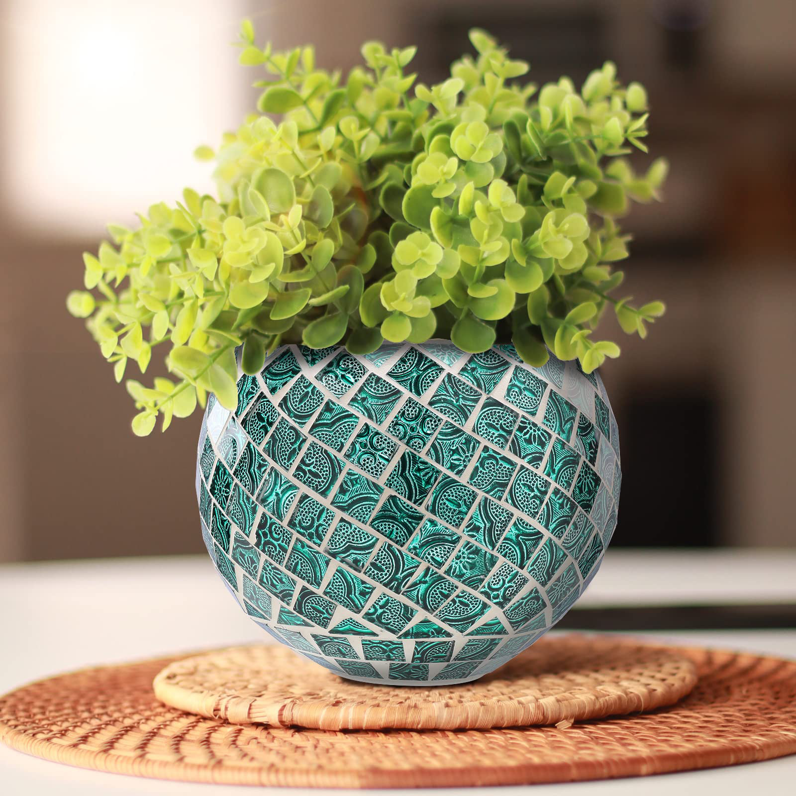 Dakota Fields Ceramic Hanging Planter Mosaic Hanging Flower Pot Small ...