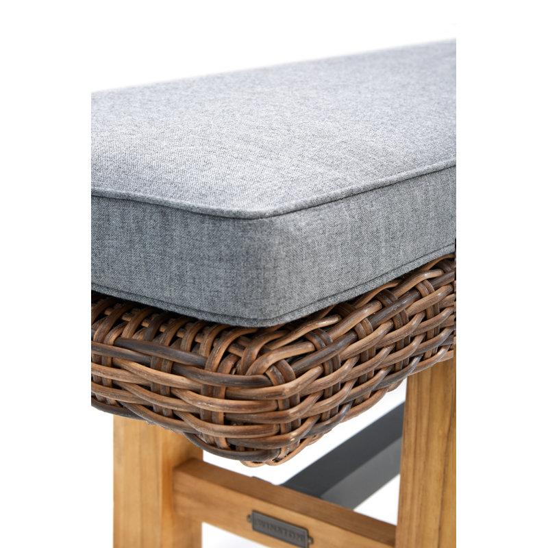 Winston Truss Solid Wood/Wicker Outdoor Bench with Sunbrella Cushions ...