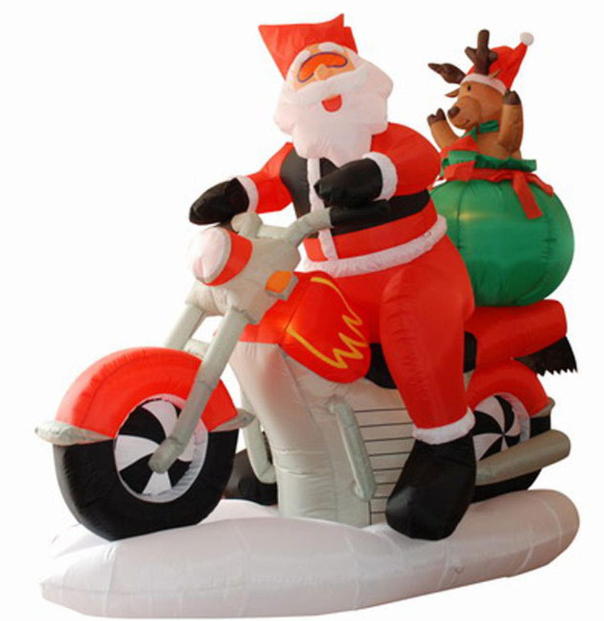 The Holiday Aisle® Christmas Santa Claus Driving Motorcycle Decoration ...