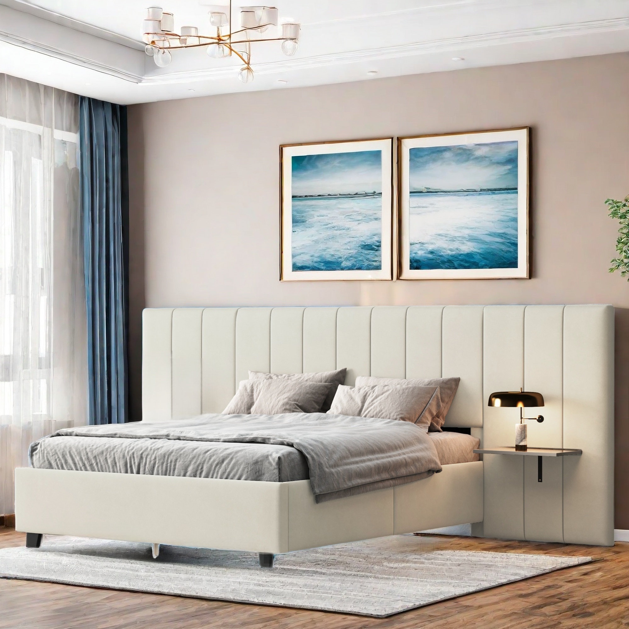 Urbanuniteusa Upholstered Platform Bed With Panel Headboard Design And ...
