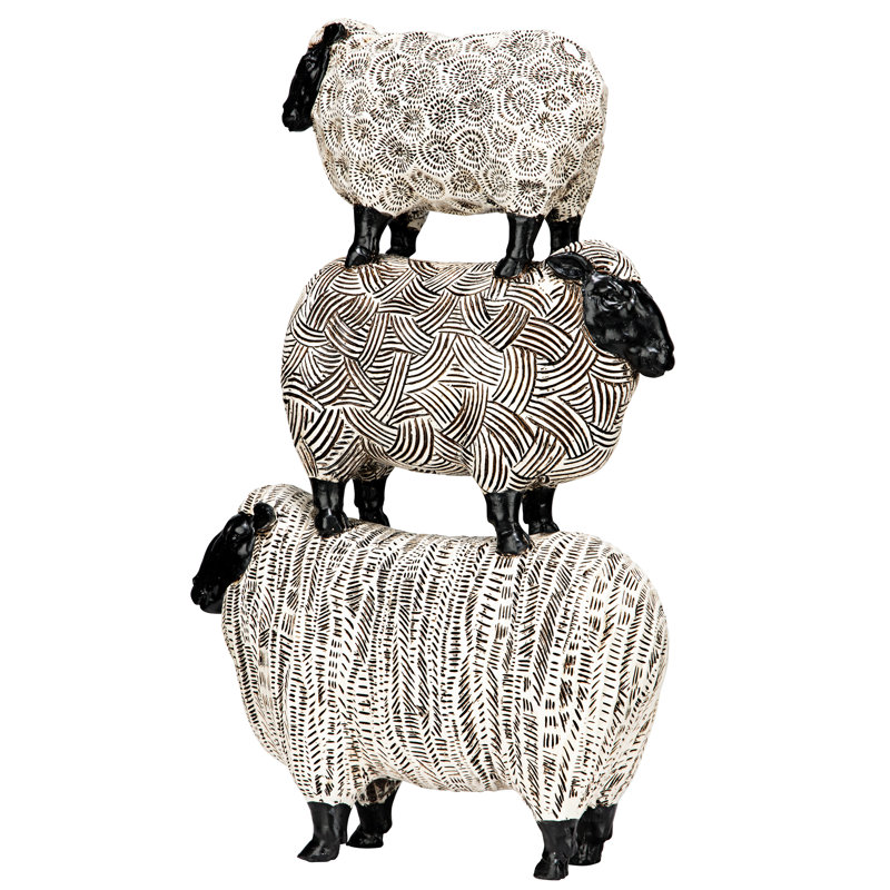 Design Toscano Stacked Sheep Spirit Animal Figurine & Reviews - Wayfair ...