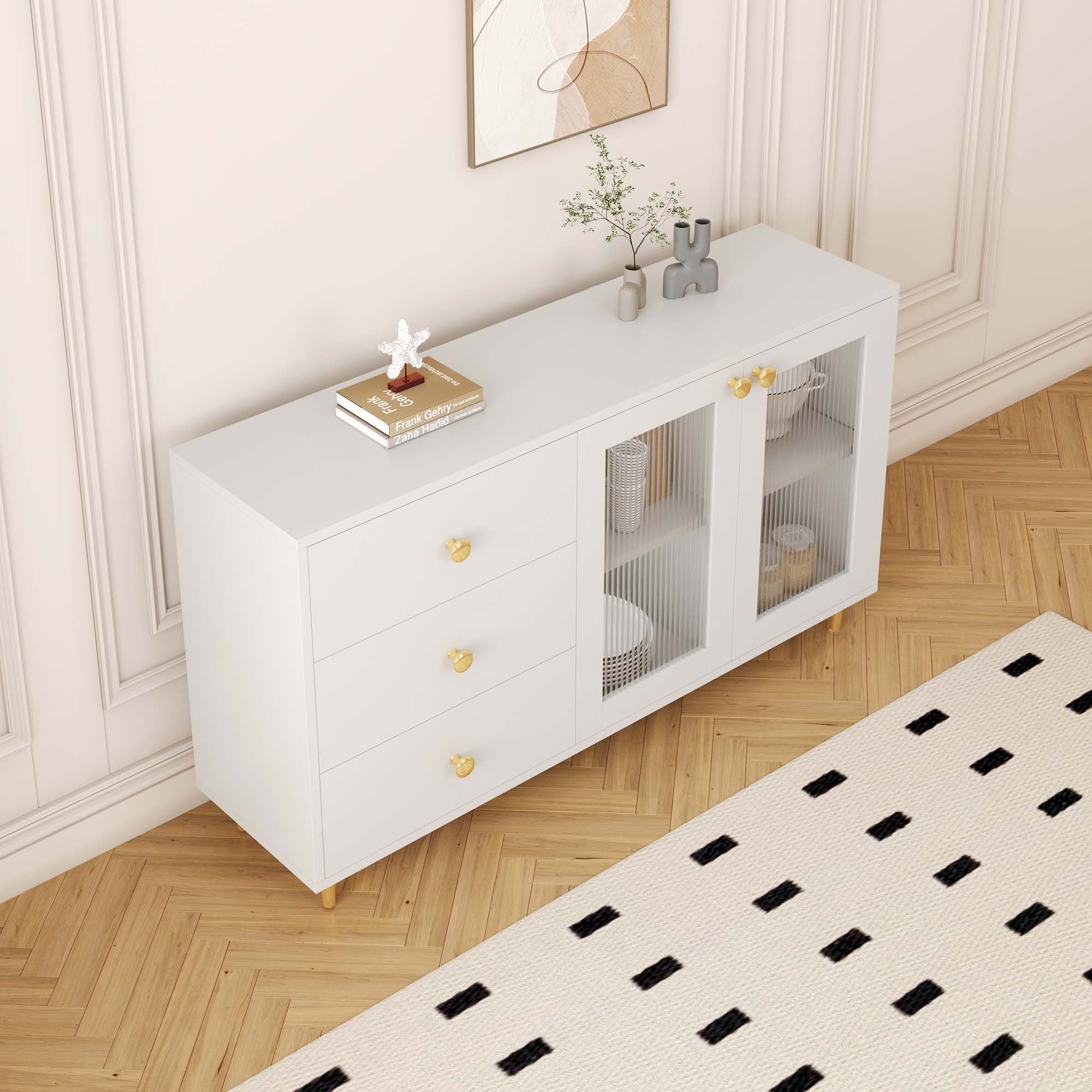 Mercer41 Modern Minimalist Side Cabinets: Stylish Storage Lockers For ...