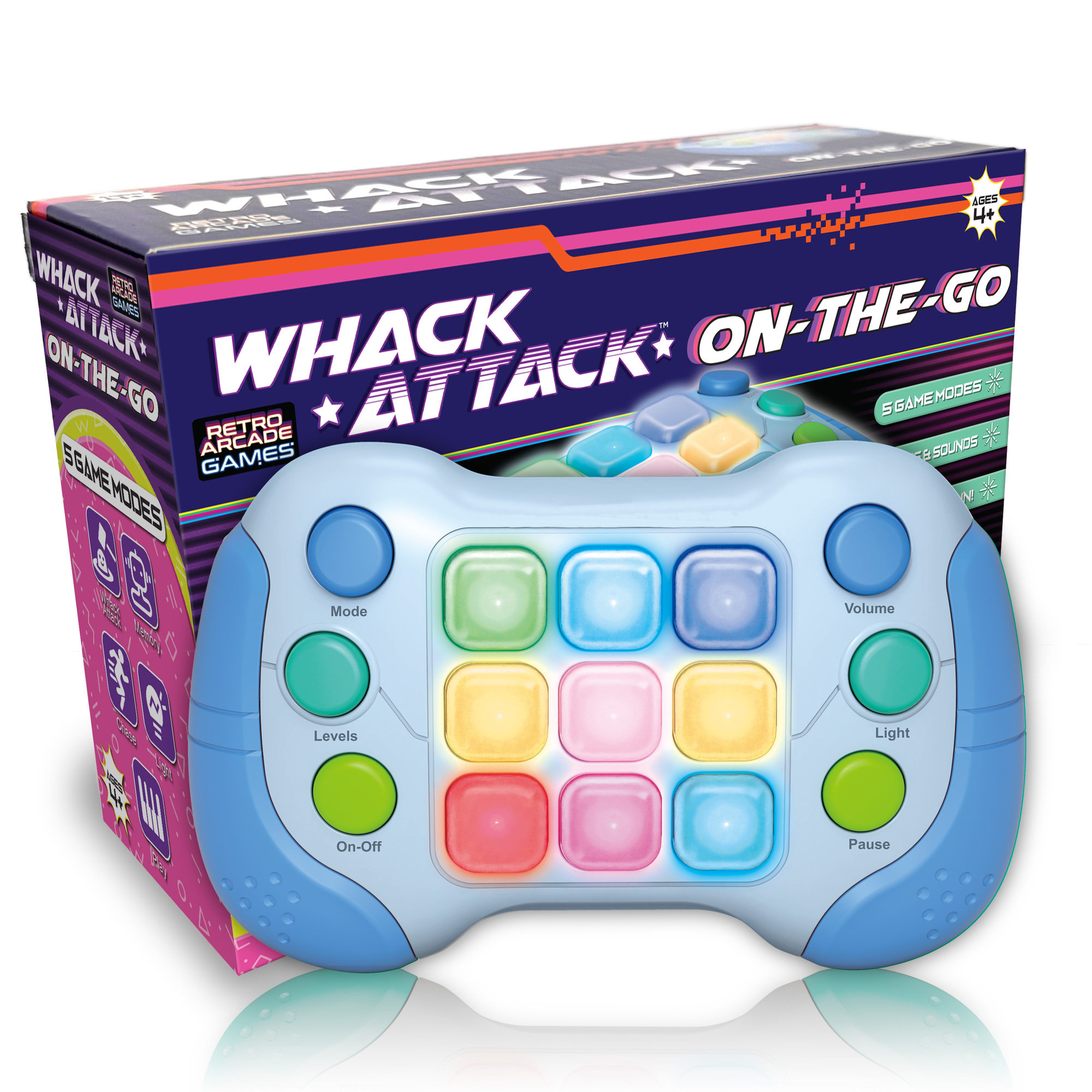 Thin Air Brands Thin Air Games: Whack Attack On-the-Go - 5-In-1 Reflex & Memory Button Pushing ...