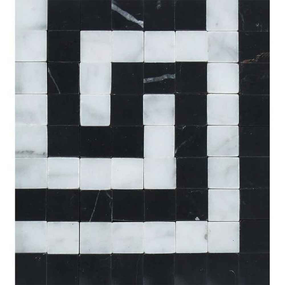 Stone & Tile Shoppe, Inc. White Carrara Greek Key Border Corner Marble ...