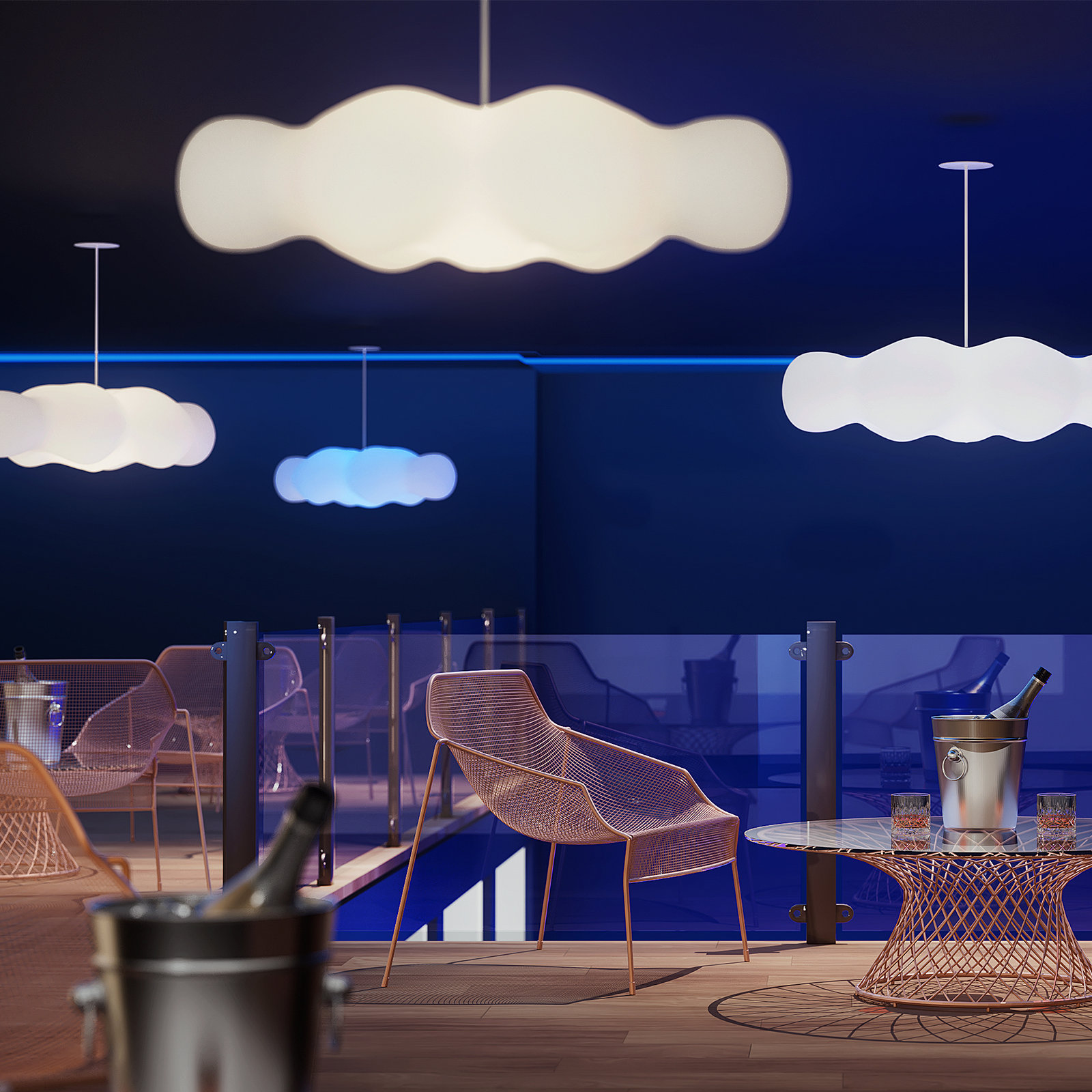 Wade Logan Bedroom Cloud Shaped Pendant Light Dimmable Hanging Lamp ...