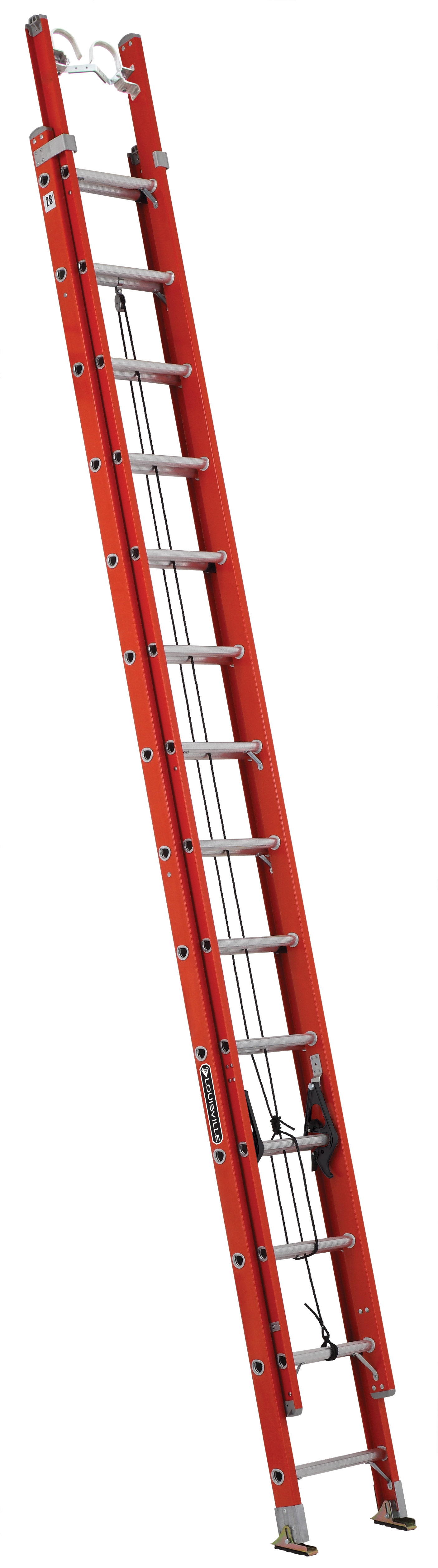 Louisville Ladder 28 ft. Fiberglass Extension Ladder with 300 lbs. Load ...