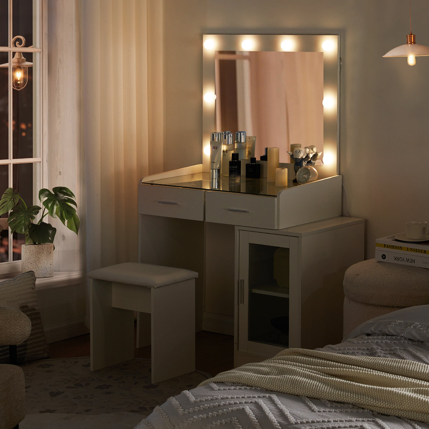 Brayden Studio Averleigh Dressing Table with Mirror | Wayfair.co.uk