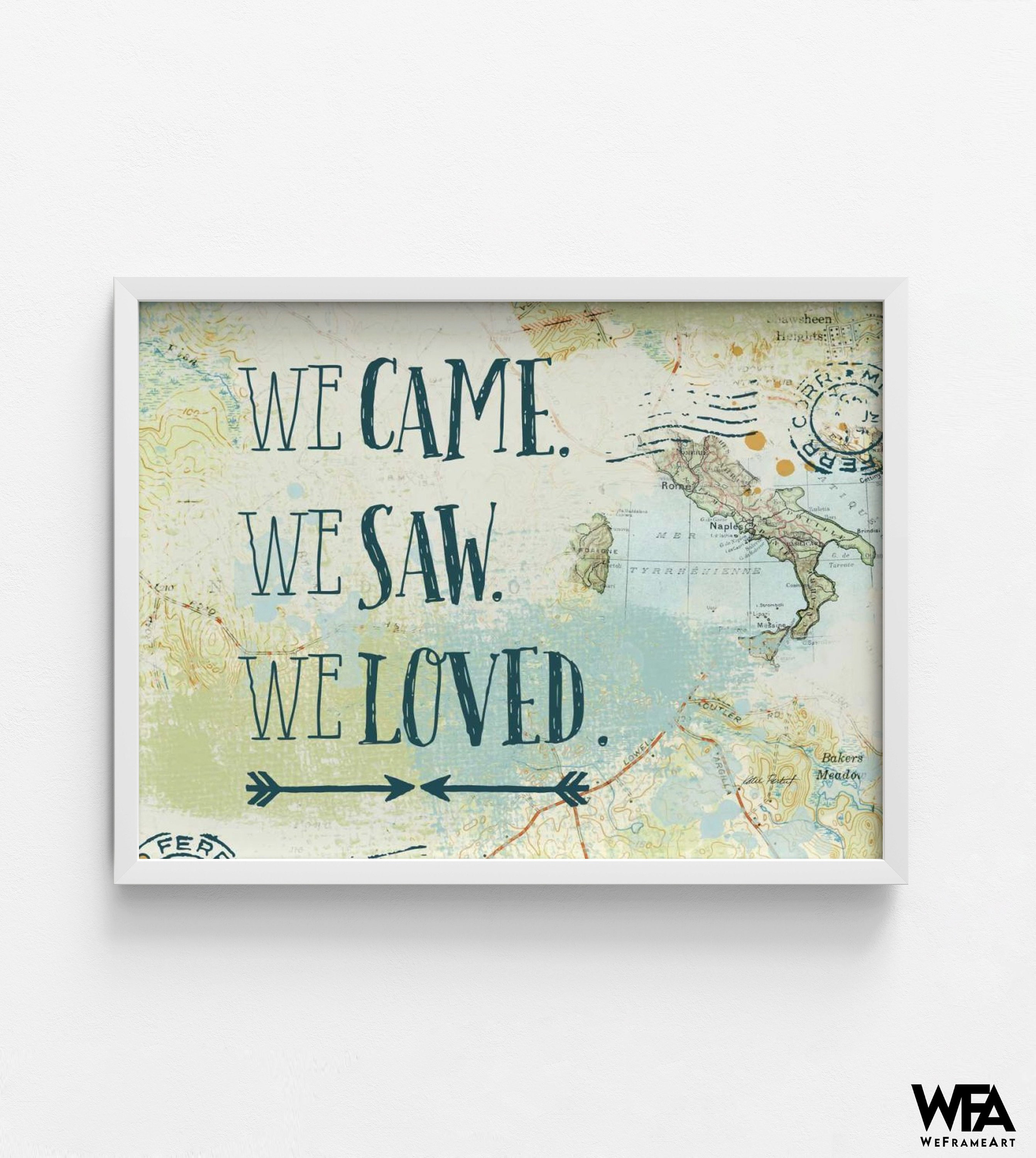 WeFrameArt Map Sentiments III V2 By Katie Pertiet, Rustic Travel Lover ...