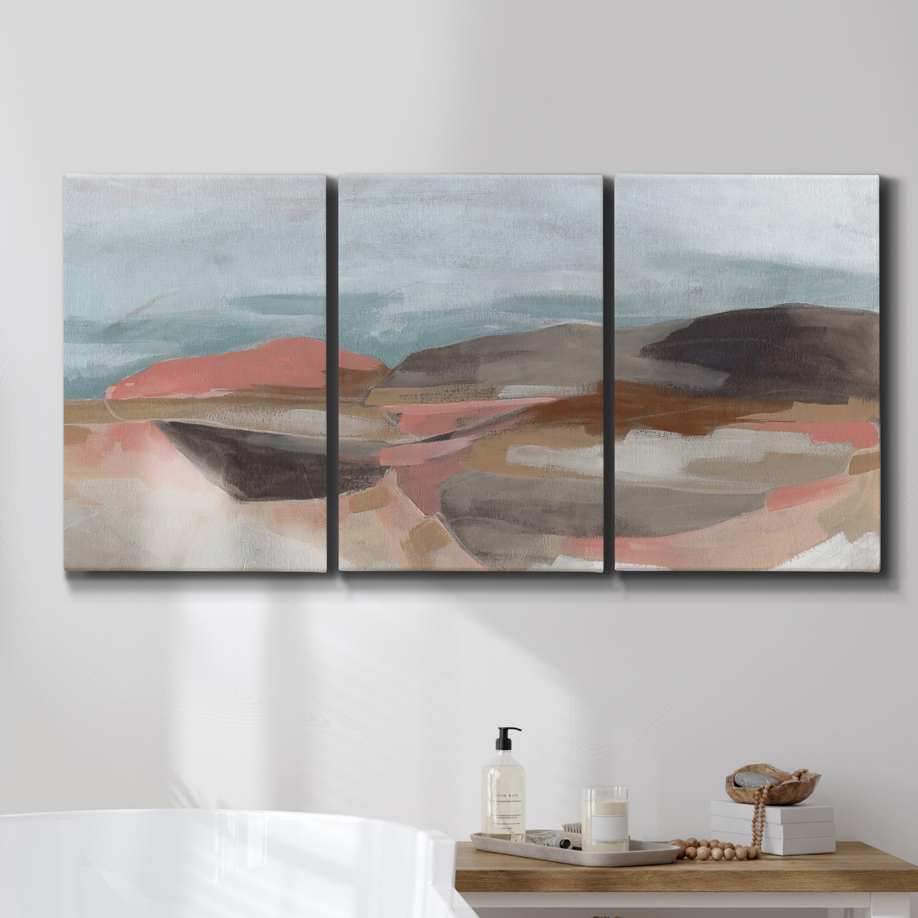 Wexford Home Coastal Reflection Framed On Canvas 3 Pieces Print | Wayfair