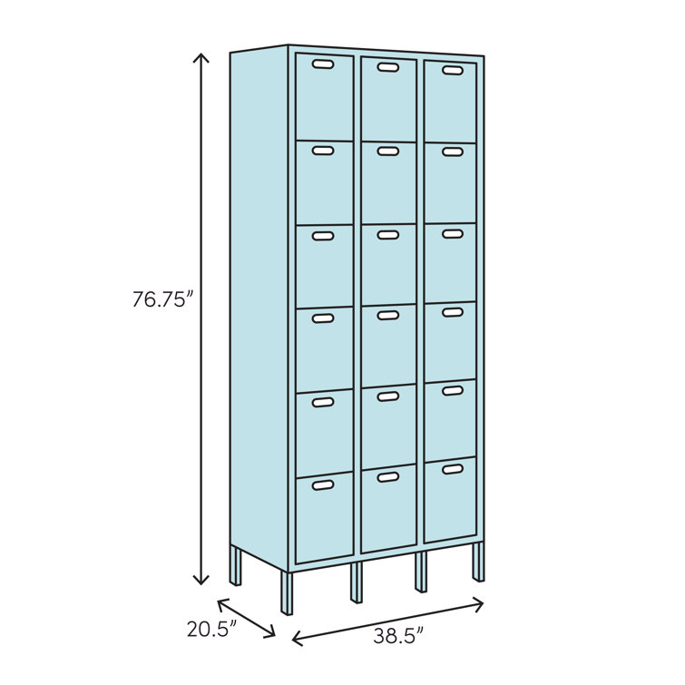 Tennsco Triple Stack Box Locker Metal 6 Or More - Tier 38.5'' Employee ...